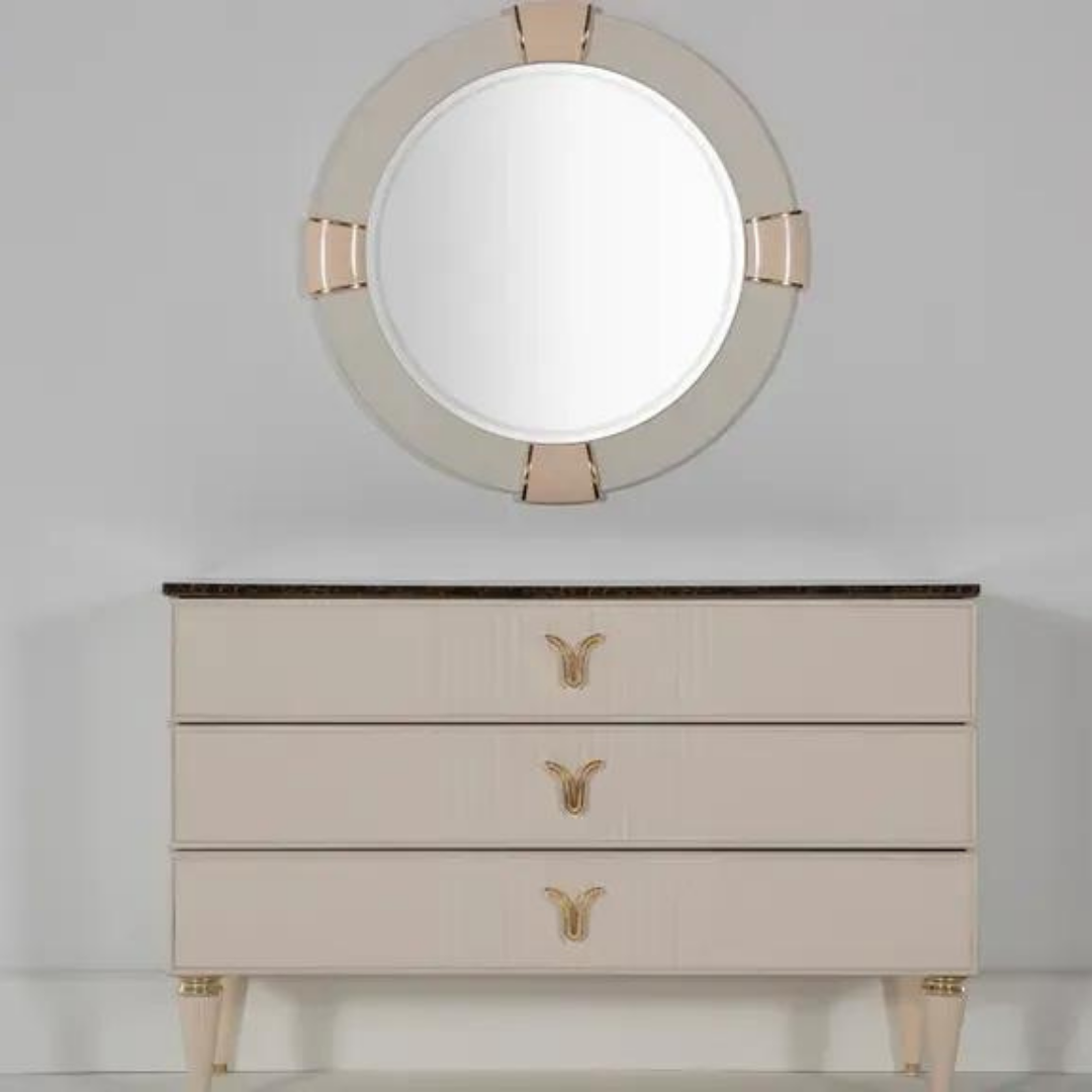 ARMONY COMMODE+MIRROIR ARMONY CREAM - Istikbal maroc
